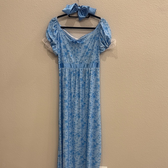 Disney | Other | Disney Light Blue Floral Dress With Satin Bow Wendy ...